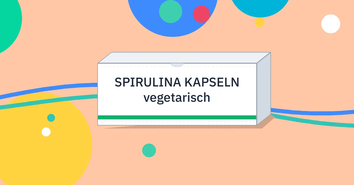 Symbolbild: Packung mit der Aufschrift SPIRULINA KAPSELN vegetarisch (PZN 01540112) – Verfügbarkeit und Bezug in Apotheken in Frankfurt am Main