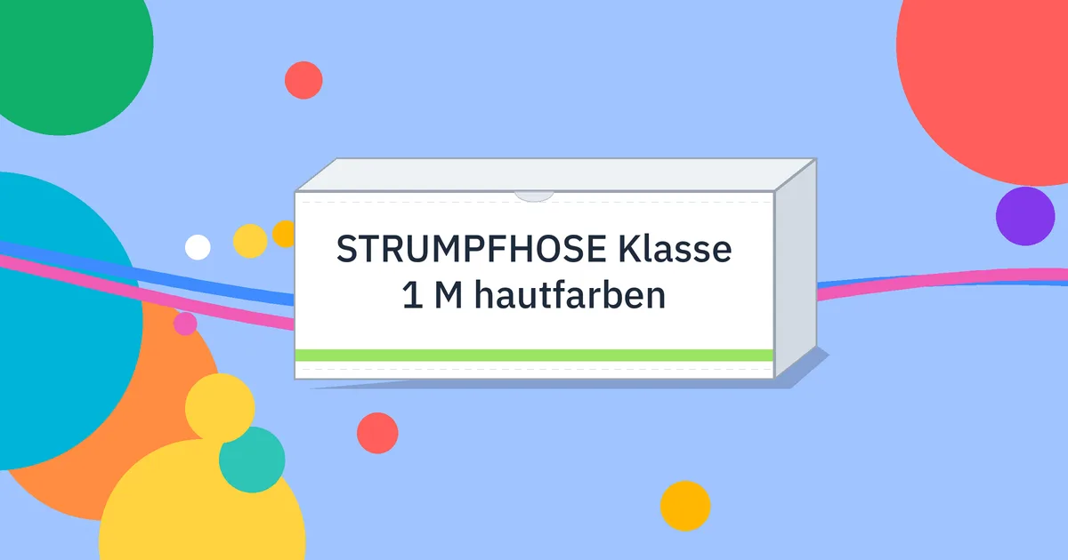 Symbolbild: Packung mit der Aufschrift STRUMPFHOSE Klasse 1 M hautfarben (PZN 19072404) – Verfügbarkeit und Bezug in Apotheken in Frankfurt am Main