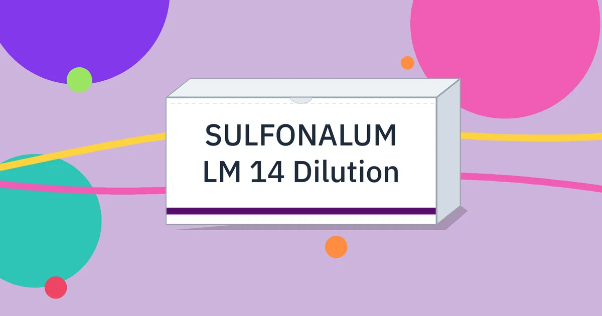 Symbolbild: Packung mit der Aufschrift SULFONALUM LM 14 Dilution (PZN 13209546) – Verfügbarkeit und Bezug in Apotheken in Frankfurt am Main