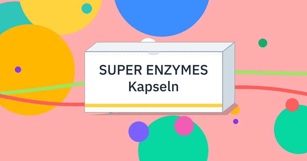 Symbolbild: Packung mit der Aufschrift SUPER ENZYMES Kapseln (PZN 19740521) – Verfügbarkeit und Bezug in Apotheken in Frankfurt am Main