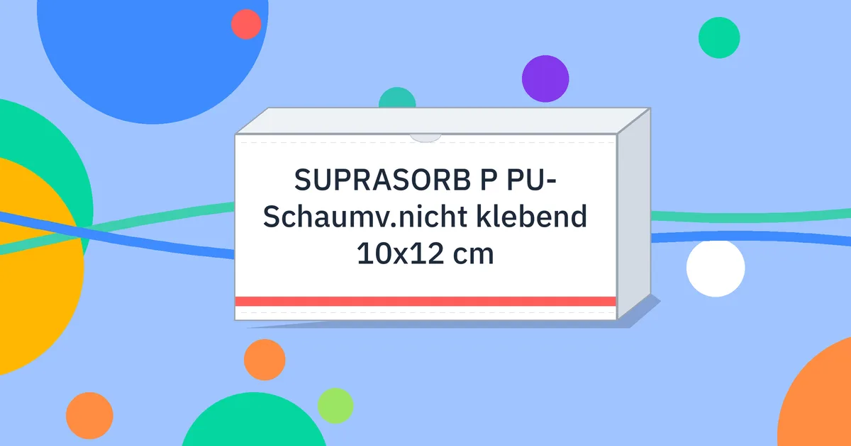 Symbolbild: Packung mit der Aufschrift SUPRASORB P PU-Schaumv.nicht klebend 10x12 cm (PZN 13345597) – Verfügbarkeit und Bezug in Apotheken in Frankfurt am Main