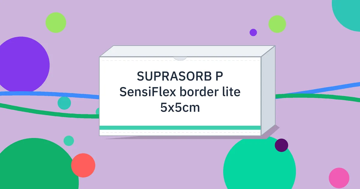 Symbolbild: Packung mit der Aufschrift SUPRASORB P SensiFlex border lite 5x5cm (PZN 20945464) – Verfügbarkeit und Bezug in Apotheken in Frankfurt am Main