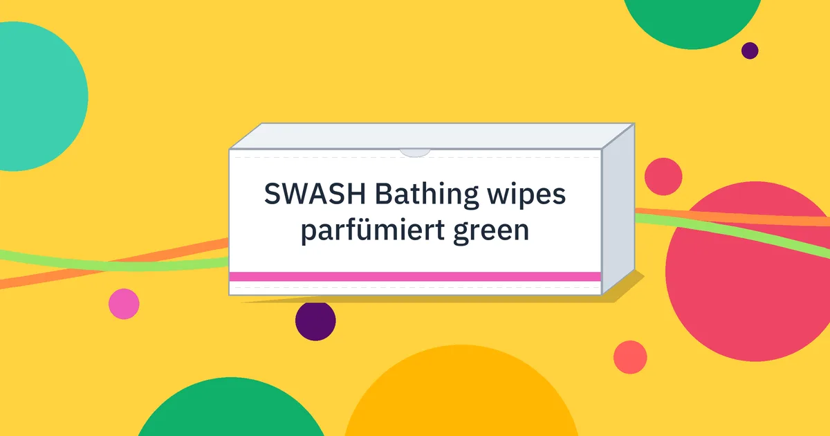 Symbolbild: Packung mit der Aufschrift SWASH Bathing wipes parfümiert green (PZN 18657781) – Verfügbarkeit und Bezug in Apotheken in Frankfurt am Main