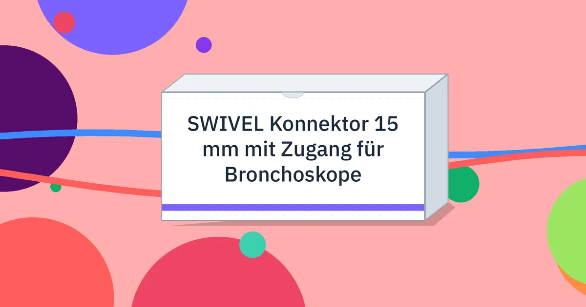 Symbolbild: Packung mit der Aufschrift SWIVEL Konnektor 15 mm mit Zugang für Bronchoskope (PZN 07587327) – Verfügbarkeit und Bezug in Apotheken in Frankfurt am Main