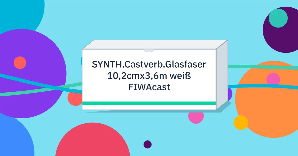 Symbolbild: Packung mit der Aufschrift SYNTH.Castverb.Glasfaser 10,2cmx3,6m weiß FIWAcast (PZN 12393045) – Verfügbarkeit und Bezug in Apotheken in Frankfurt am Main