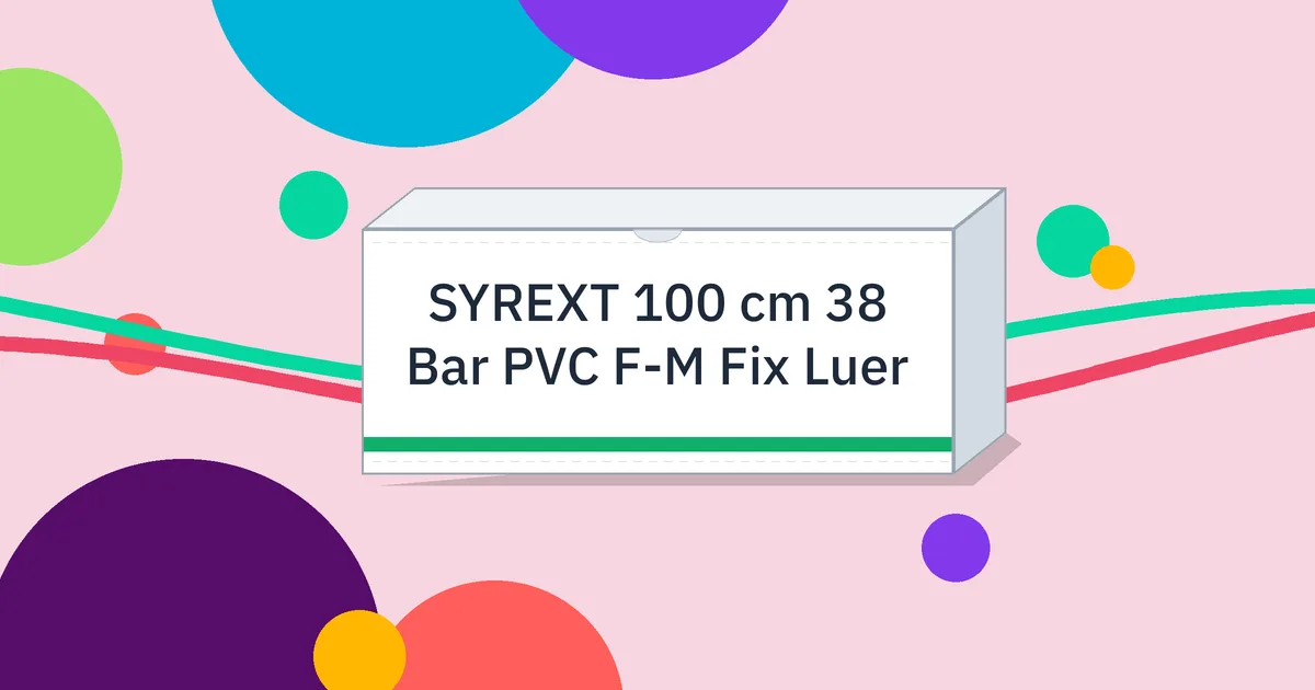 Symbolbild: Packung mit der Aufschrift SYREXT 100 cm 38 Bar PVC F-M Fix Luer (PZN 17898689) – Verfügbarkeit und Bezug in Apotheken in Frankfurt am Main