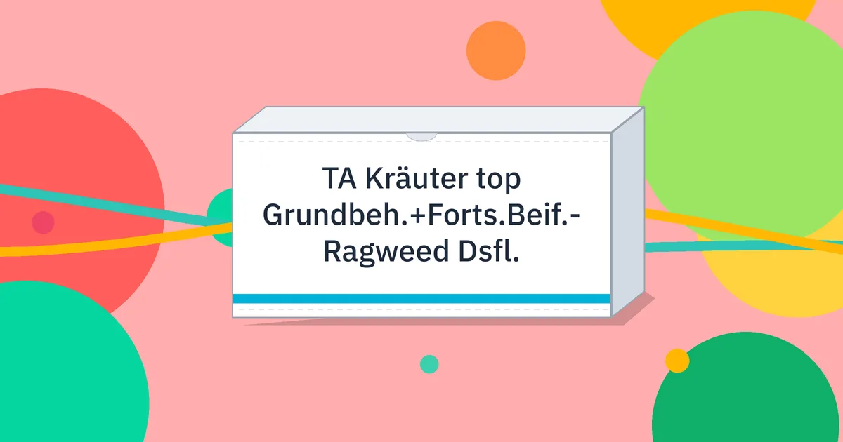 Symbolbild: Packung mit der Aufschrift TA Kräuter top Grundbeh.+Forts.Beif.-Ragweed Dsfl. (PZN 05460048) – Verfügbarkeit und Bezug in Apotheken in Frankfurt am Main