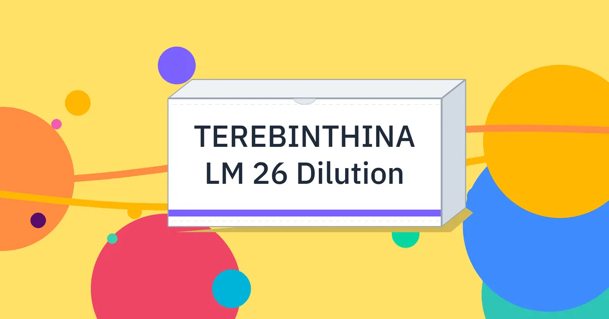 Symbolbild: Packung mit der Aufschrift TEREBINTHINA LM 26 Dilution (PZN 13216776) – Verfügbarkeit und Bezug in Apotheken in Frankfurt am Main