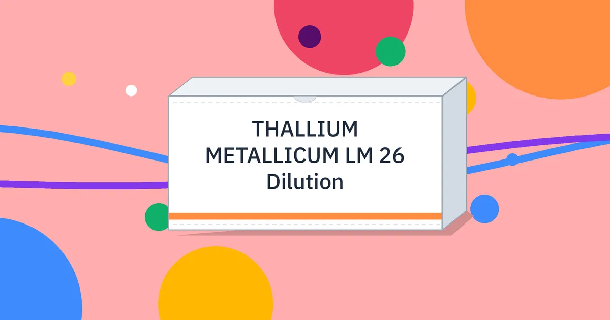 Symbolbild: Packung mit der Aufschrift THALLIUM METALLICUM LM 26 Dilution (PZN 13218580) – Verfügbarkeit und Bezug in Apotheken in Frankfurt am Main