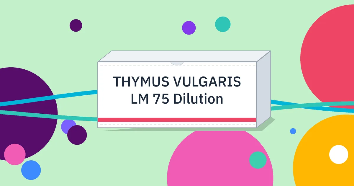 Symbolbild: Packung mit der Aufschrift THYMUS VULGARIS LM 75 Dilution (PZN 13223664) – Verfügbarkeit und Bezug in Apotheken in Frankfurt am Main