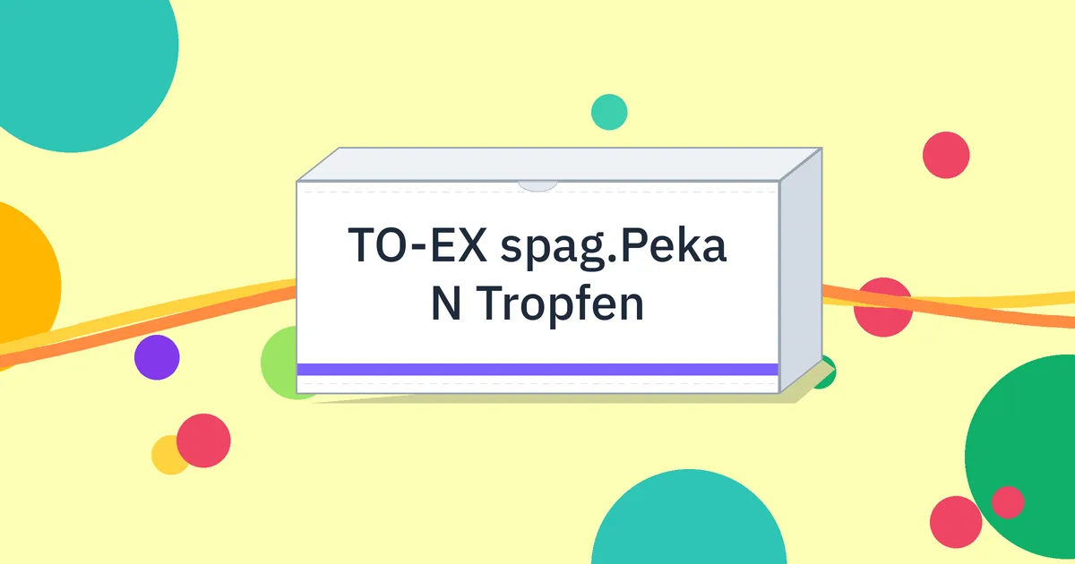 Symbolbild: Packung mit der Aufschrift TO-EX spag.Peka N Tropfen (PZN 02738796) – Verfügbarkeit und Bezug in Apotheken in Frankfurt am Main