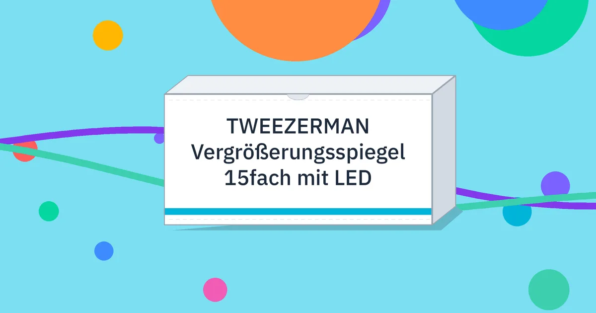 Symbolbild: Packung mit der Aufschrift TWEEZERMAN Vergrößerungsspiegel 15fach mit LED (PZN 12471265) – Verfügbarkeit und Bezug in Apotheken in Frankfurt am Main