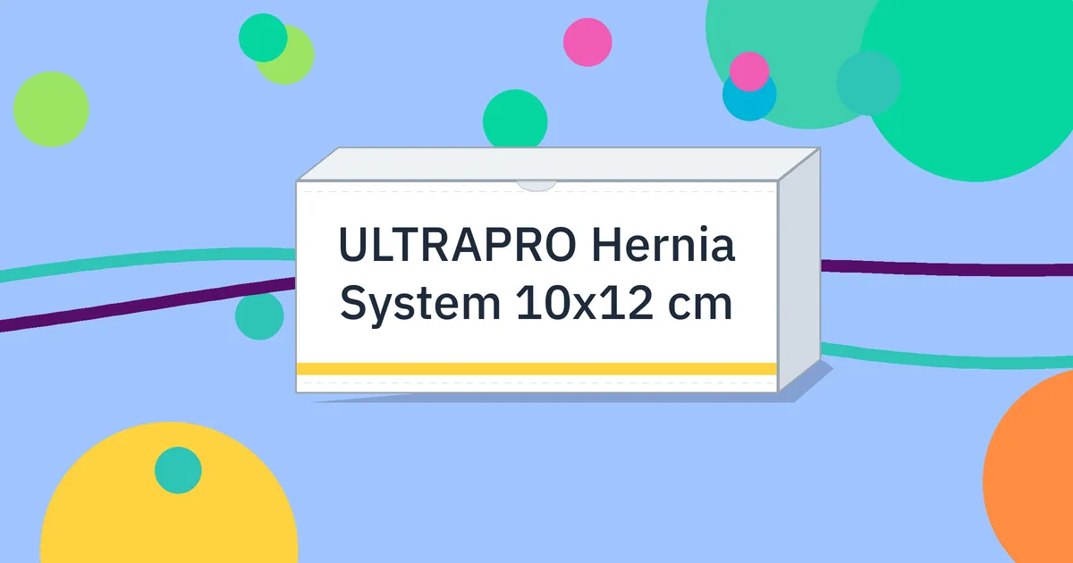 Symbolbild: Packung mit der Aufschrift ULTRAPRO Hernia System 10x12 cm (PZN 20854833) – Verfügbarkeit und Bezug in Apotheken in Frankfurt am Main