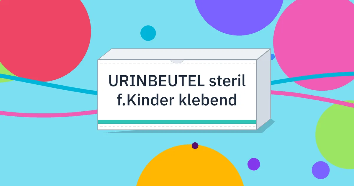 Symbolbild: Packung mit der Aufschrift URINBEUTEL steril f.Kinder klebend (PZN 15590361) – Verfügbarkeit und Bezug in Apotheken in Frankfurt am Main