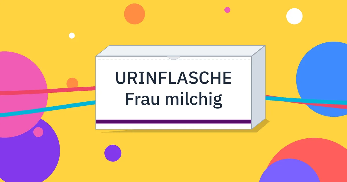 Symbolbild: Packung mit der Aufschrift URINFLASCHE Frau milchig (PZN 13422576) – Verfügbarkeit und Bezug in Apotheken in Frankfurt am Main