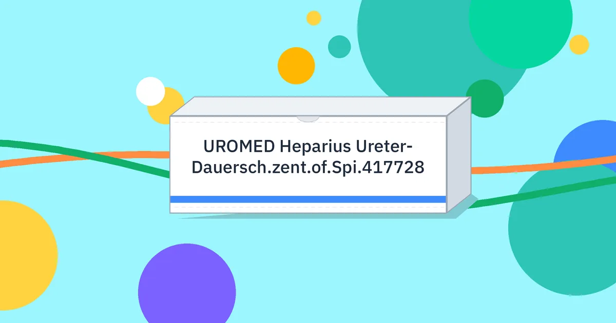Symbolbild: Packung mit der Aufschrift UROMED Heparius Ureter-Dauersch.zent.of.Spi.417728 (PZN 11370852) – Verfügbarkeit und Bezug in Apotheken in Frankfurt am Main