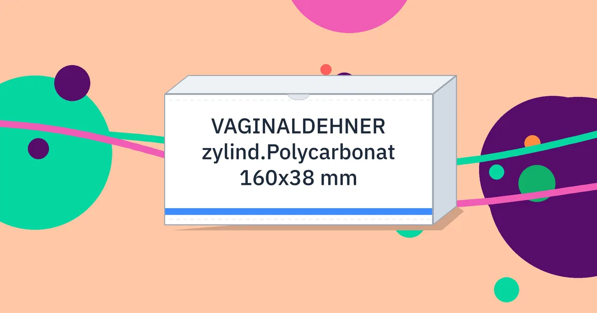 Symbolbild: Packung mit der Aufschrift VAGINALDEHNER zylind.Polycarbonat 160x38 mm (PZN 04021766) – Verfügbarkeit und Bezug in Apotheken in Frankfurt am Main