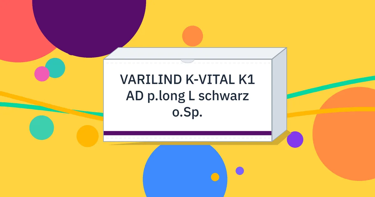 Symbolbild: Packung mit der Aufschrift VARILIND K-VITAL K1 AD p.long L schwarz o.Sp. (PZN 20566956) – Verfügbarkeit und Bezug in Apotheken in Frankfurt am Main