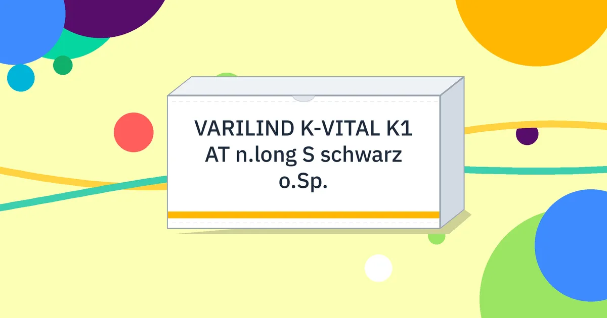 Symbolbild: Packung mit der Aufschrift VARILIND K-VITAL K1 AT n.long S schwarz o.Sp. (PZN 20560534) – Verfügbarkeit und Bezug in Apotheken in Frankfurt am Main