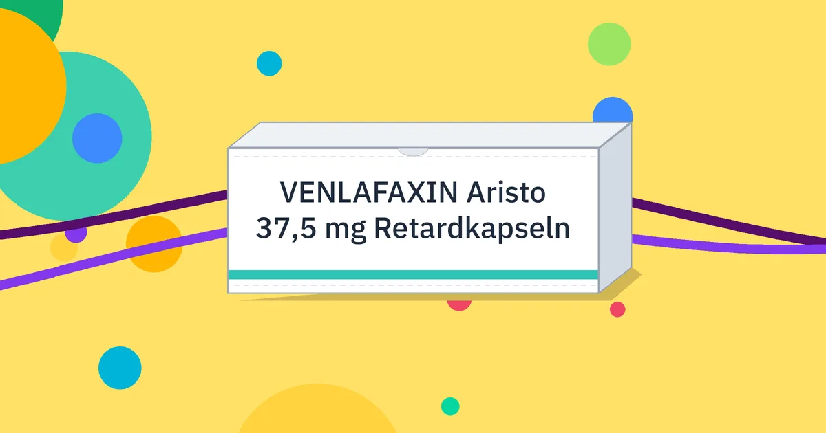 Symbolbild: Packung mit der Aufschrift VENLAFAXIN Aristo 37,5 mg Retardkapseln (PZN 11584524) – Verfügbarkeit und Bezug in Apotheken in Frankfurt am Main