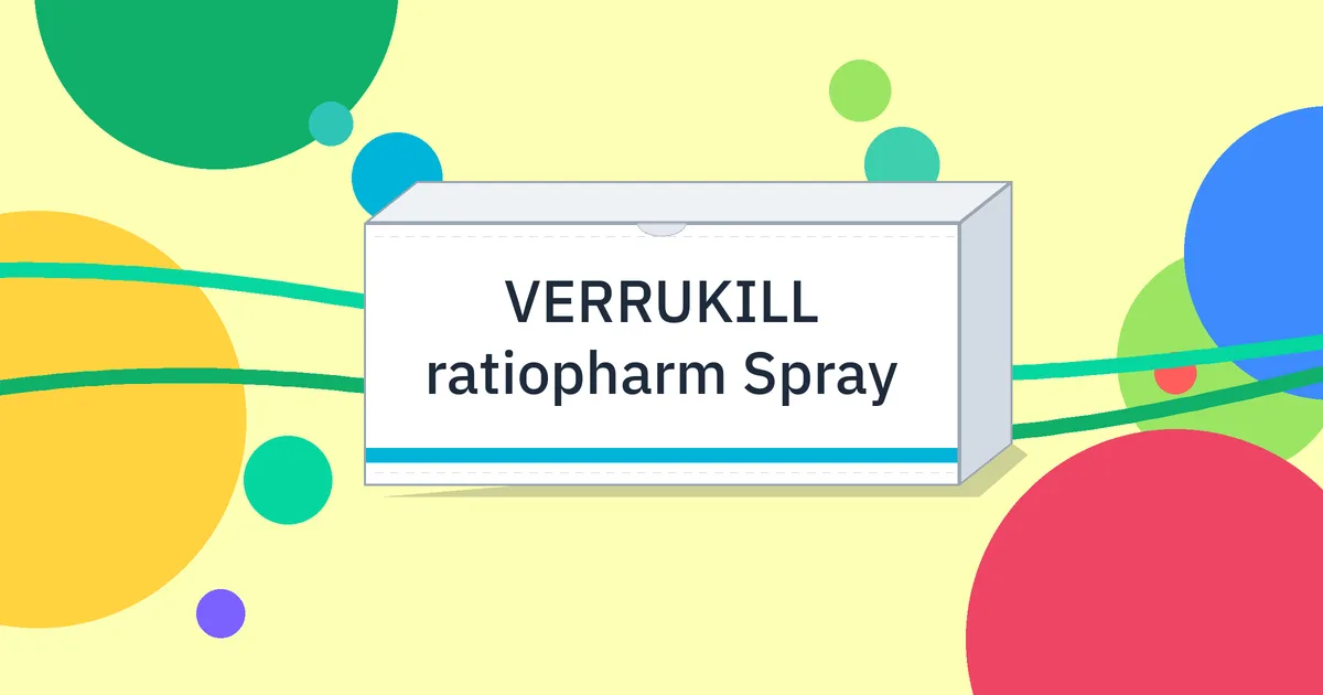 Symbolbild: Packung mit der Aufschrift VERRUKILL ratiopharm Spray (PZN 04765366) – Verfügbarkeit und Bezug in Apotheken in Frankfurt am Main