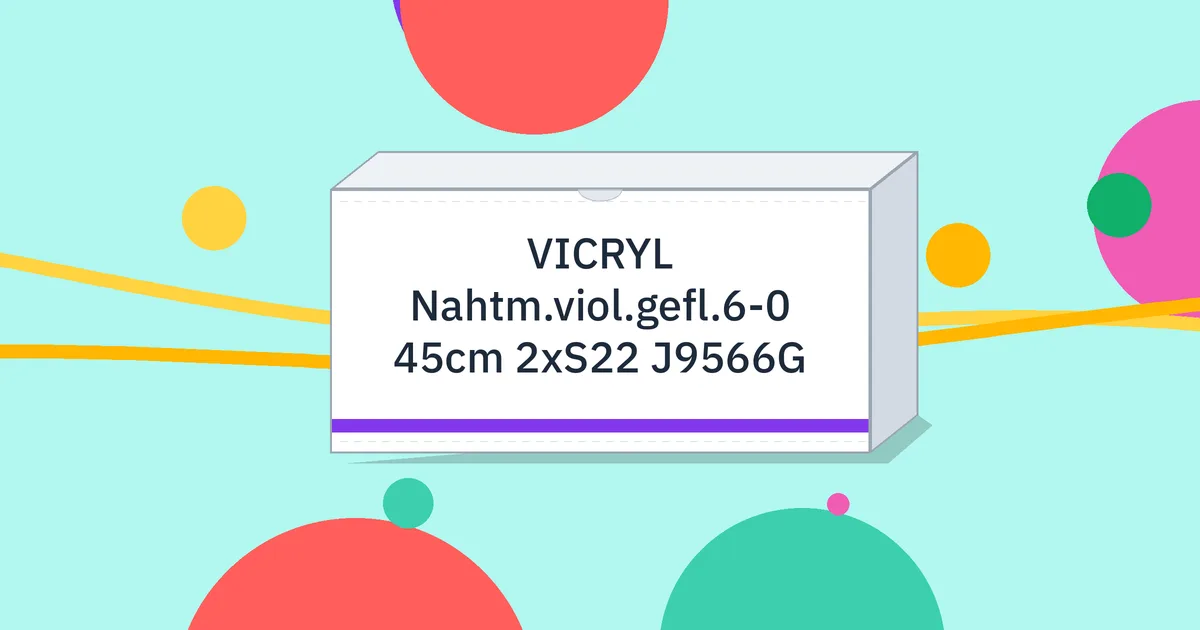 Symbolbild: Packung mit der Aufschrift VICRYL Nahtm.viol.gefl.6-0 45cm 2xS22 J9566G (PZN 20895565) – Verfügbarkeit und Bezug in Apotheken in Frankfurt am Main