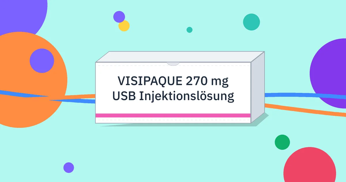 Symbolbild: Packung mit der Aufschrift VISIPAQUE 270 mg USB Injektionslösung (PZN 02707896) – Verfügbarkeit und Bezug in Apotheken in Frankfurt am Main