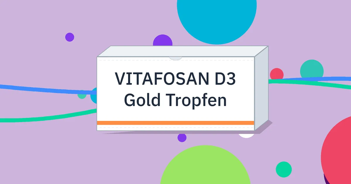 Symbolbild: Packung mit der Aufschrift VITAFOSAN D3 Gold Tropfen (PZN 17249732) – Verfügbarkeit und Bezug in Apotheken in Frankfurt am Main