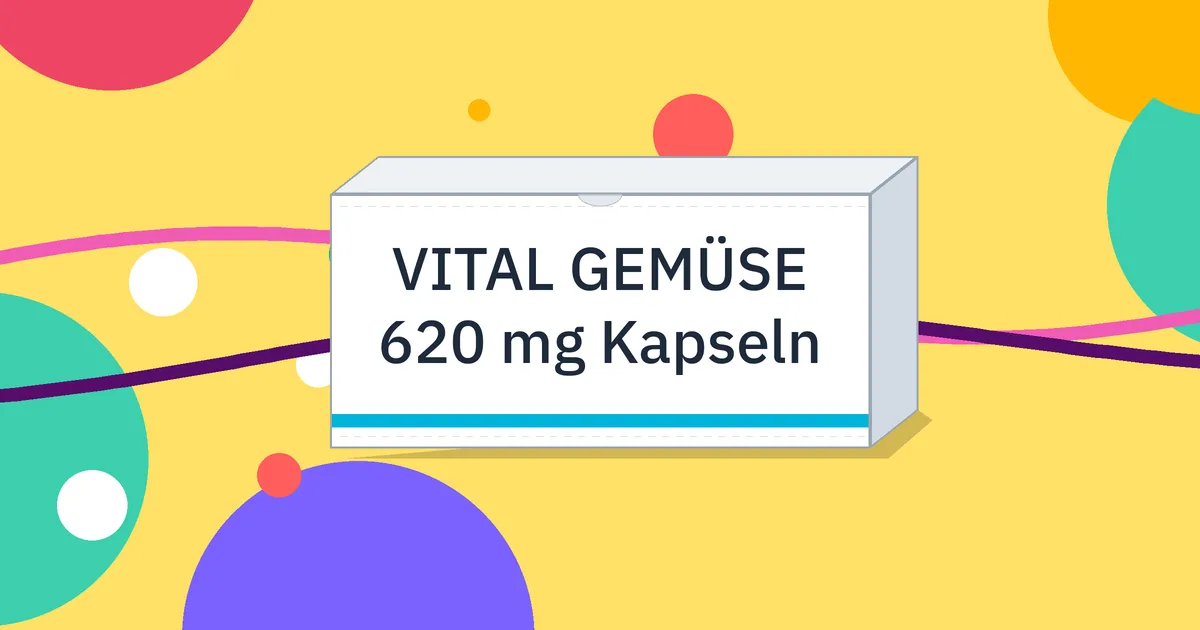 Symbolbild: Packung mit der Aufschrift VITAL GEMÜSE 620 mg Kapseln (PZN 15737870) – Verfügbarkeit und Bezug in Apotheken in Frankfurt am Main