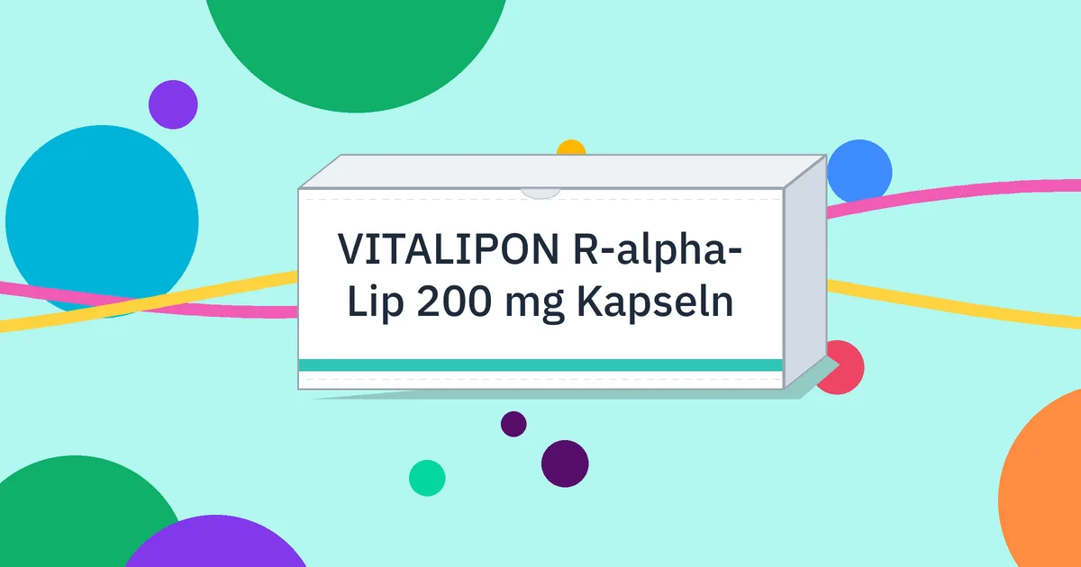 Symbolbild: Packung mit der Aufschrift VITALIPON R-alpha-Lip 200 mg Kapseln (PZN 18241856) – Verfügbarkeit und Bezug in Apotheken in Frankfurt am Main