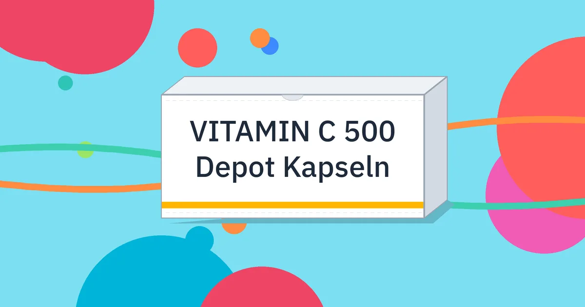 Symbolbild: Packung mit der Aufschrift VITAMIN C 500 Depot Kapseln (PZN 15576326) – Verfügbarkeit und Bezug in Apotheken in Frankfurt am Main