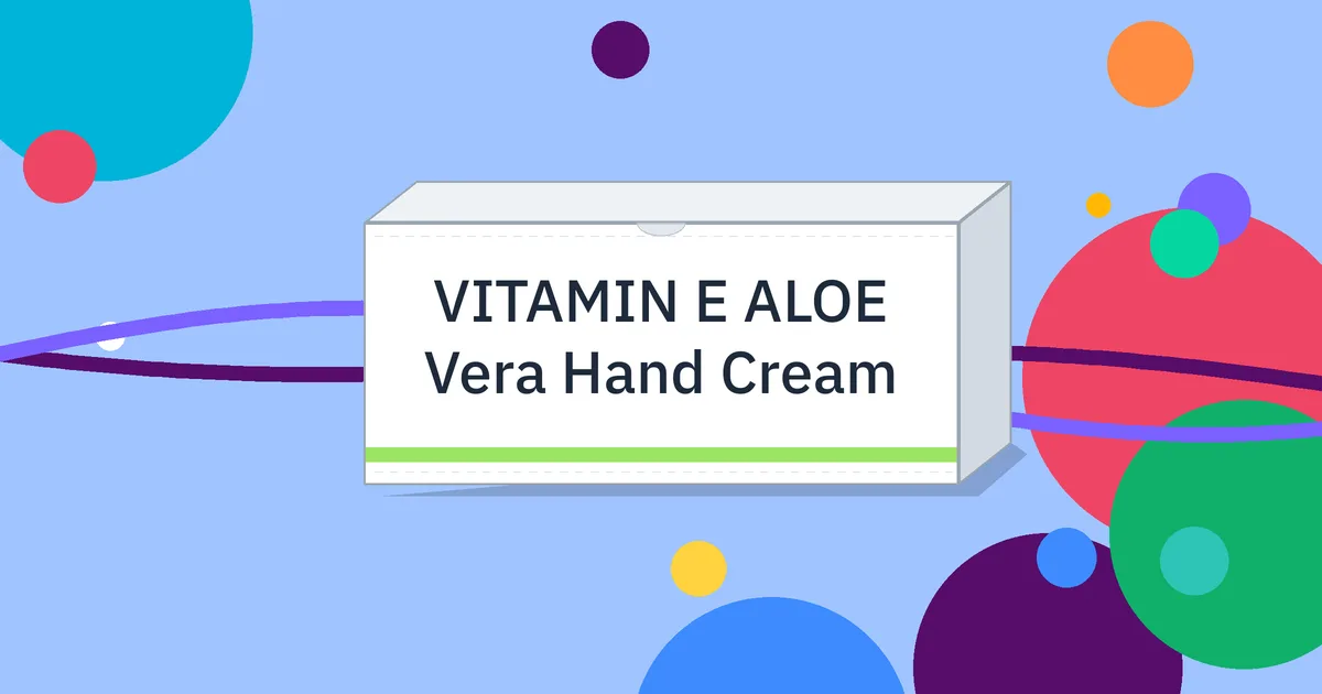 Symbolbild: Packung mit der Aufschrift VITAMIN E ALOE Vera Hand Cream (PZN 03669028) – Verfügbarkeit und Bezug in Apotheken in Frankfurt am Main