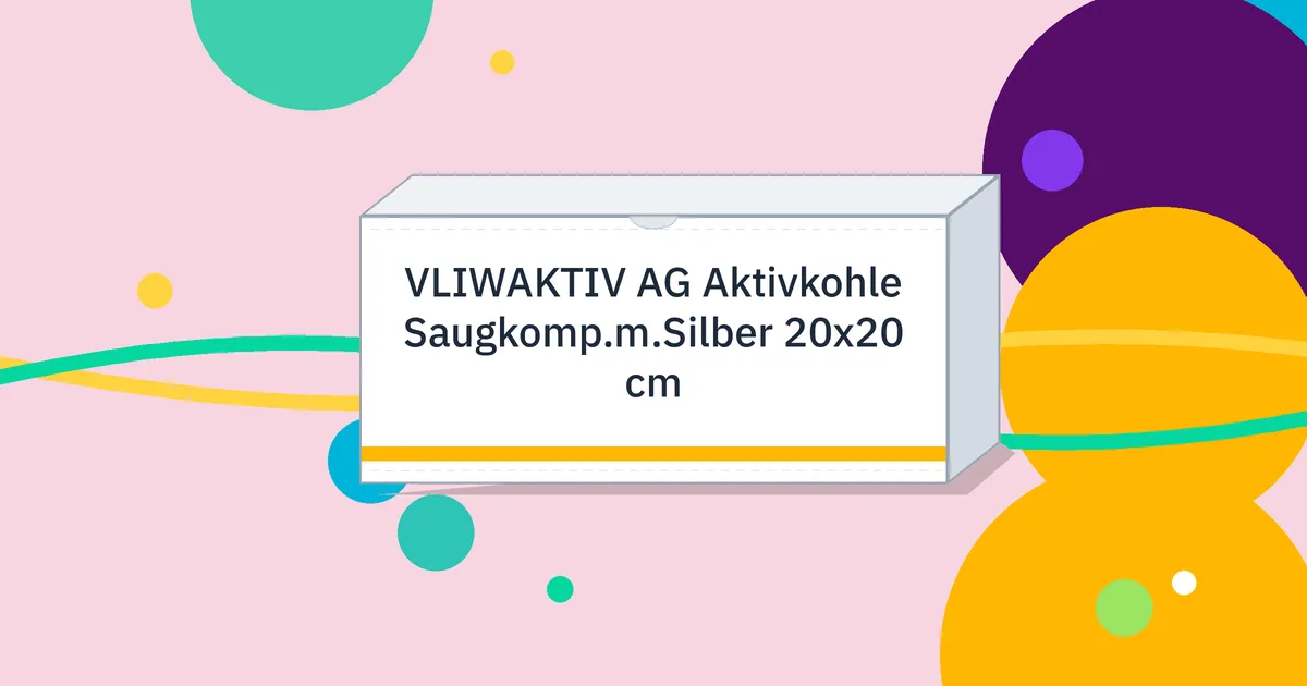 Symbolbild: Packung mit der Aufschrift VLIWAKTIV AG Aktivkohle Saugkomp.m.Silber 20x20 cm (PZN 04862862) – Verfügbarkeit und Bezug in Apotheken in Frankfurt am Main