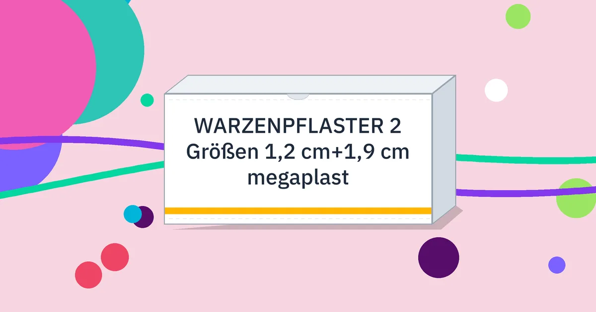 Symbolbild: Packung mit der Aufschrift WARZENPFLASTER 2 Größen 1,2 cm+1,9 cm megaplast (PZN 16501738) – Verfügbarkeit und Bezug in Apotheken in Frankfurt am Main