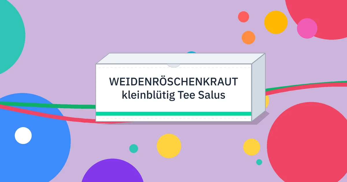Symbolbild: Packung mit der Aufschrift WEIDENRÖSCHENKRAUT kleinblütig Tee Salus (PZN 01163796) – Verfügbarkeit und Bezug in Apotheken in Frankfurt am Main