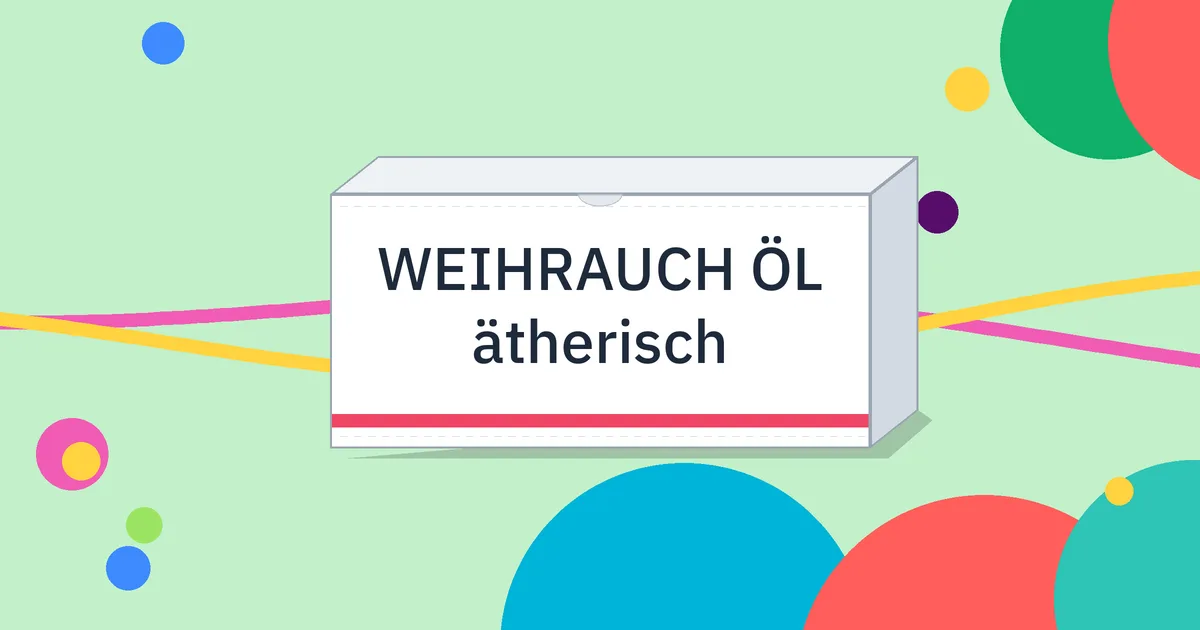 Symbolbild: Packung mit der Aufschrift WEIHRAUCH ÖL ätherisch (PZN 16328257) – Verfügbarkeit und Bezug in Apotheken in Frankfurt am Main