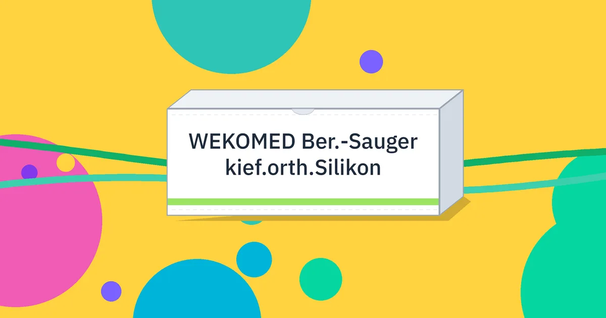 Symbolbild: Packung mit der Aufschrift WEKOMED Ber.-Sauger kief.orth.Silikon (PZN 03322282) – Verfügbarkeit und Bezug in Apotheken in Frankfurt am Main