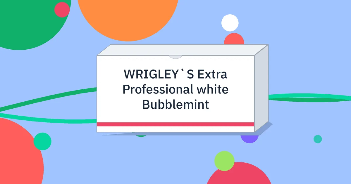 Symbolbild: Packung mit der Aufschrift WRIGLEY`S Extra Professional white Bubblemint (PZN 14211580) – Verfügbarkeit und Bezug in Apotheken in Frankfurt am Main
