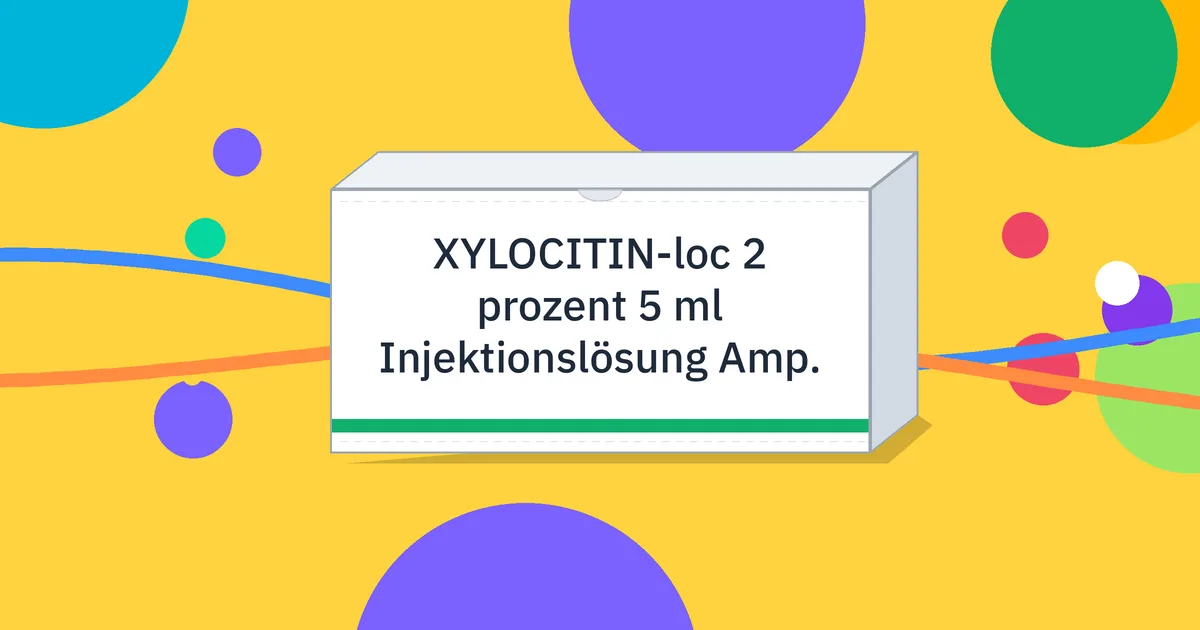 Symbolbild: Packung mit der Aufschrift XYLOCITIN-loc 2 prozent 5 ml Injektionslösung Amp. (PZN 00676453) – Verfügbarkeit und Bezug in Apotheken in Frankfurt am Main