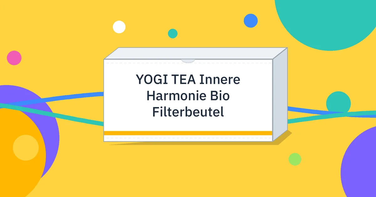 Symbolbild: Packung mit der Aufschrift YOGI TEA Innere Harmonie Bio Filterbeutel (PZN 12436808) – Verfügbarkeit und Bezug in Apotheken in Frankfurt am Main