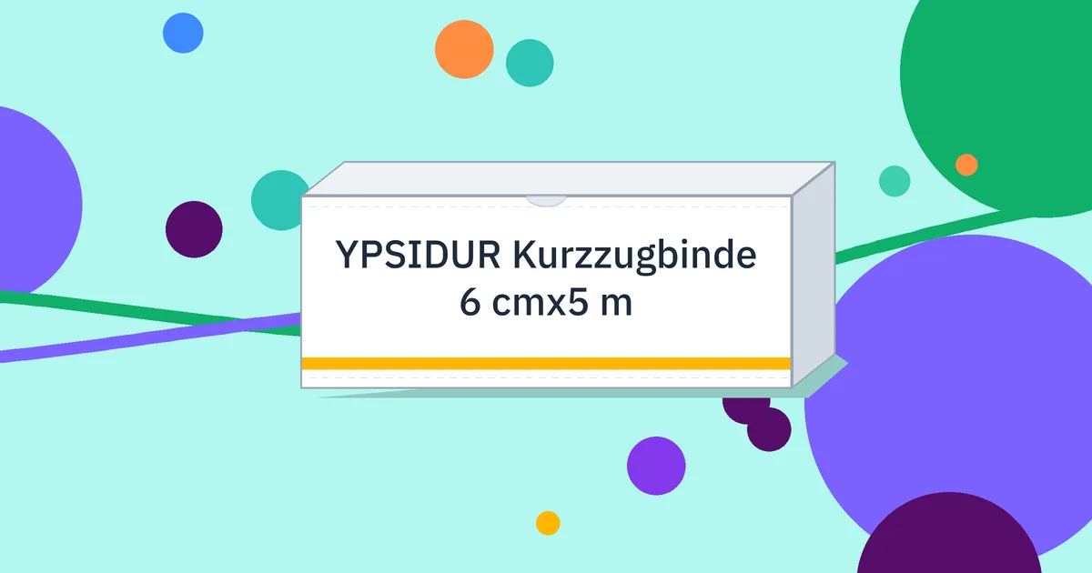 Symbolbild: Packung mit der Aufschrift YPSIDUR Kurzzugbinde 6 cmx5 m (PZN 12603927) – Verfügbarkeit und Bezug in Apotheken in Frankfurt am Main