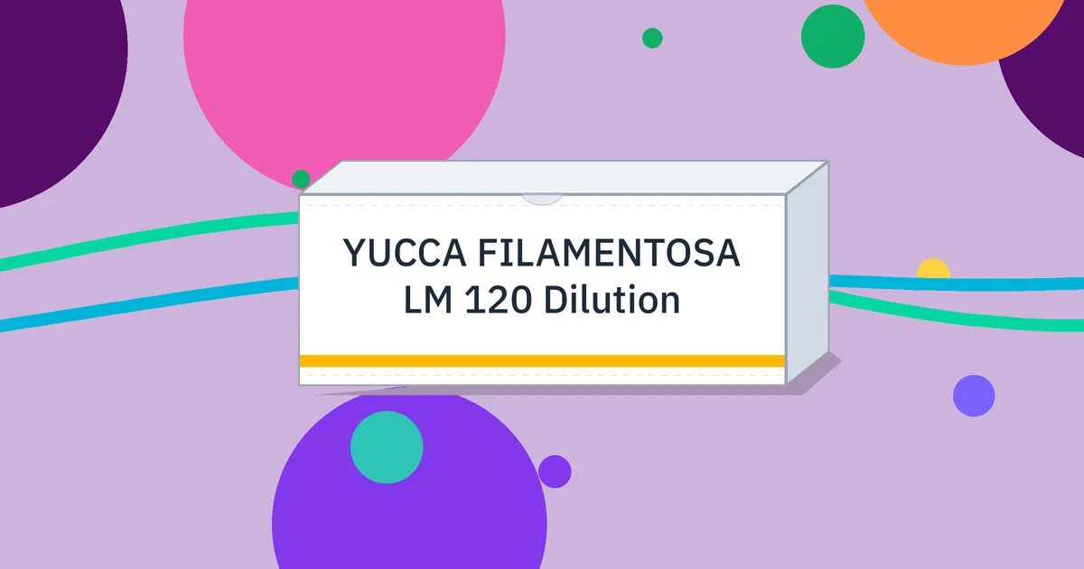Symbolbild: Packung mit der Aufschrift YUCCA FILAMENTOSA LM 120 Dilution (PZN 13289315) – Verfügbarkeit und Bezug in Apotheken in Frankfurt am Main