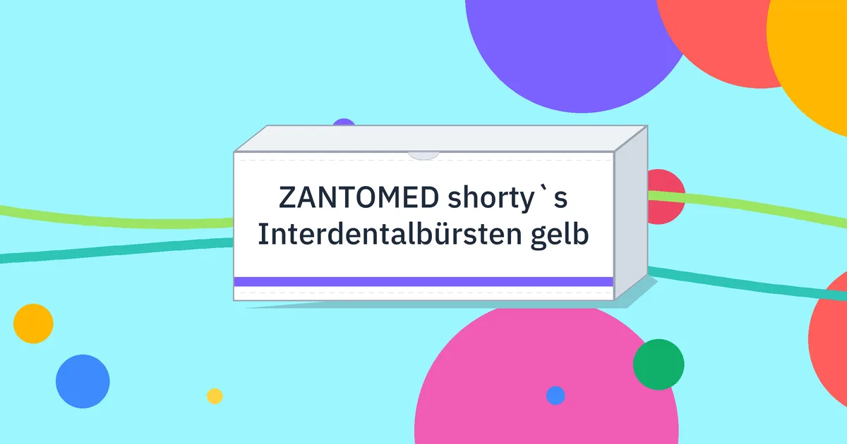 Symbolbild: Packung mit der Aufschrift ZANTOMED shorty`s Interdentalbürsten gelb (PZN 03434710) – Verfügbarkeit und Bezug in Apotheken in Frankfurt am Main
