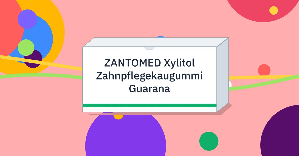 Symbolbild: Packung mit der Aufschrift ZANTOMED Xylitol Zahnpflegekaugummi Guarana (PZN 03719766) – Verfügbarkeit und Bezug in Apotheken in Frankfurt am Main