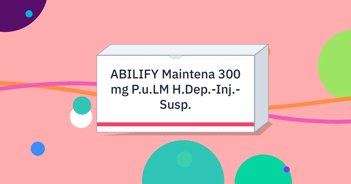 Symbolbild: Packung mit der Aufschrift ABILIFY Maintena 300 mg P.u.LM H.Dep.-Inj.-Susp. (PZN 11344843) – Verfügbarkeit und Bezug in Apotheken in Frankfurt am Main