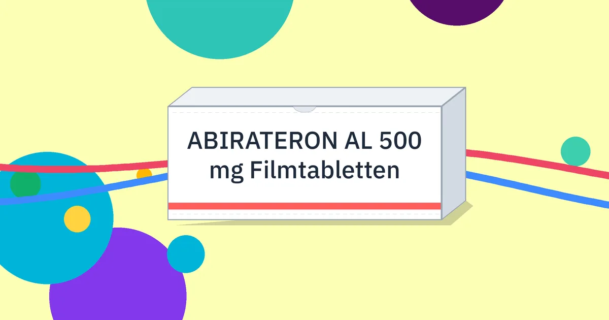 Symbolbild: Packung mit der Aufschrift ABIRATERON AL 500 mg Filmtabletten (PZN 19291744) – Verfügbarkeit und Bezug in Apotheken in Frankfurt am Main