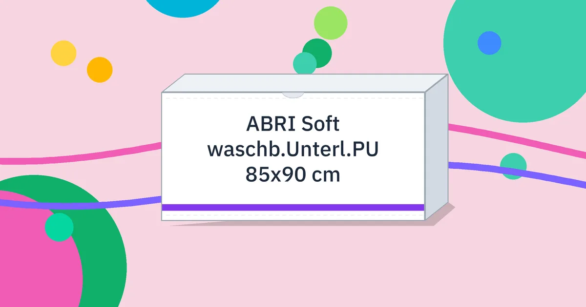 Symbolbild: Packung mit der Aufschrift ABRI Soft waschb.Unterl.PU 85x90 cm (PZN 08857817) – Verfügbarkeit und Bezug in Apotheken in Frankfurt am Main