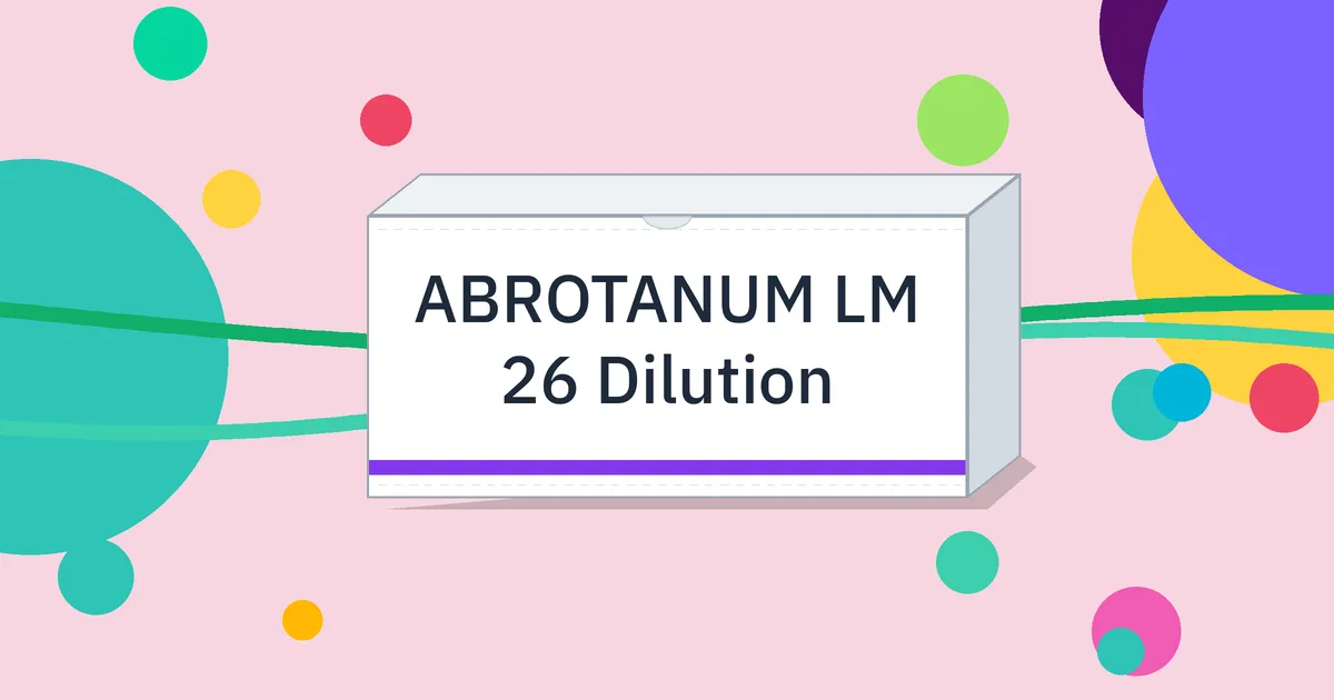 Symbolbild: Packung mit der Aufschrift ABROTANUM LM 26 Dilution (PZN 12750798) – Verfügbarkeit und Bezug in Apotheken in Frankfurt am Main