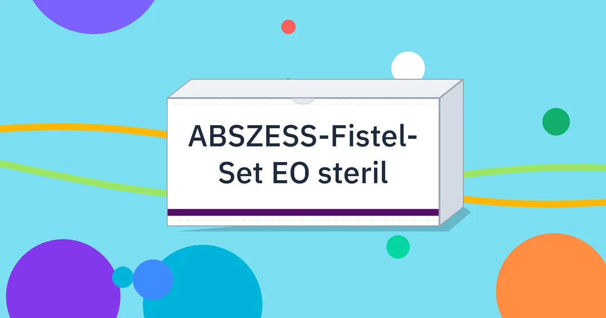 Symbolbild: Packung mit der Aufschrift ABSZESS-Fistel-Set EO steril (PZN 19229254) – Verfügbarkeit und Bezug in Apotheken in Frankfurt am Main