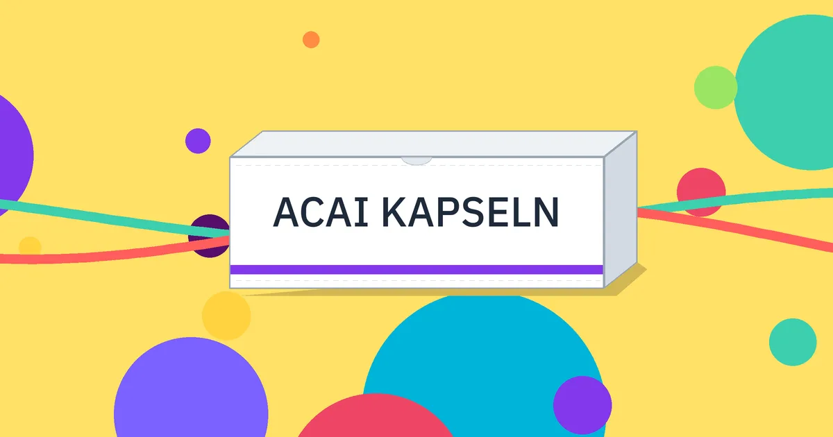 Symbolbild: Packung mit der Aufschrift ACAI KAPSELN (PZN 07621159) – Verfügbarkeit und Bezug in Apotheken in Frankfurt am Main